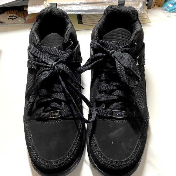 FUBU | Shoes | Fubu Mens Black Round Toe Lace Up Mid Top Sneakers ...